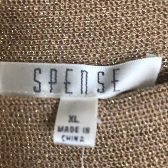 Spense | Tops | Spense Metallic Gold Tunicdress Nwt Xl | Poshmark